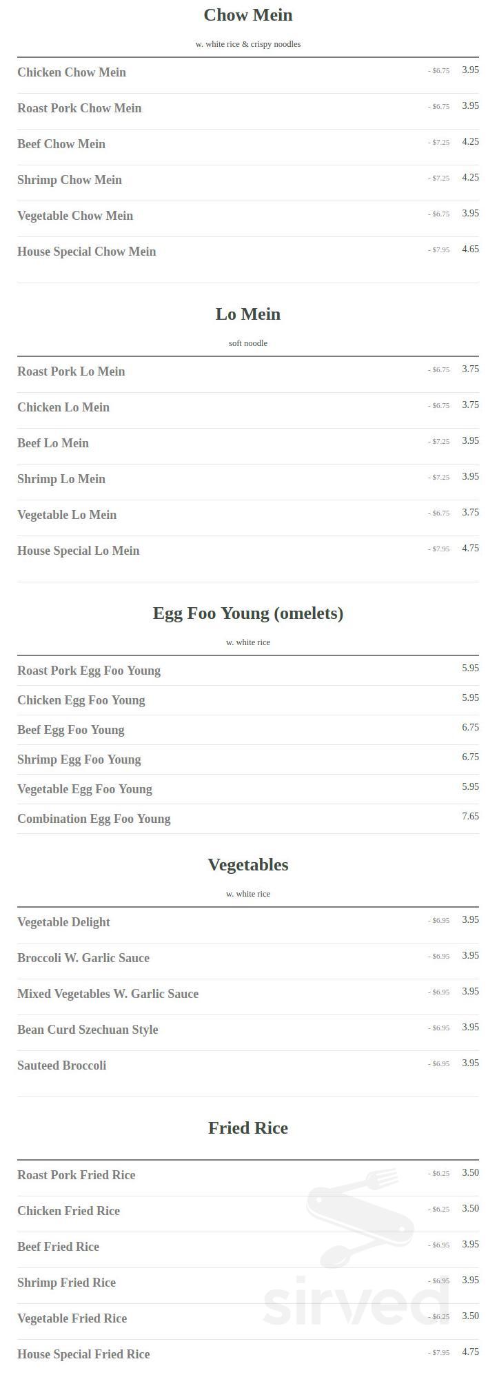Menu - Ocala FL's Wok N Stuff II | Sirved