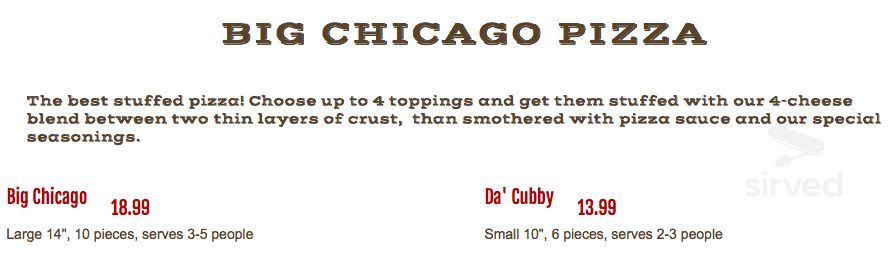 River's Edge Pizza Pub & Grill menu in Dundee, Michigan, USA