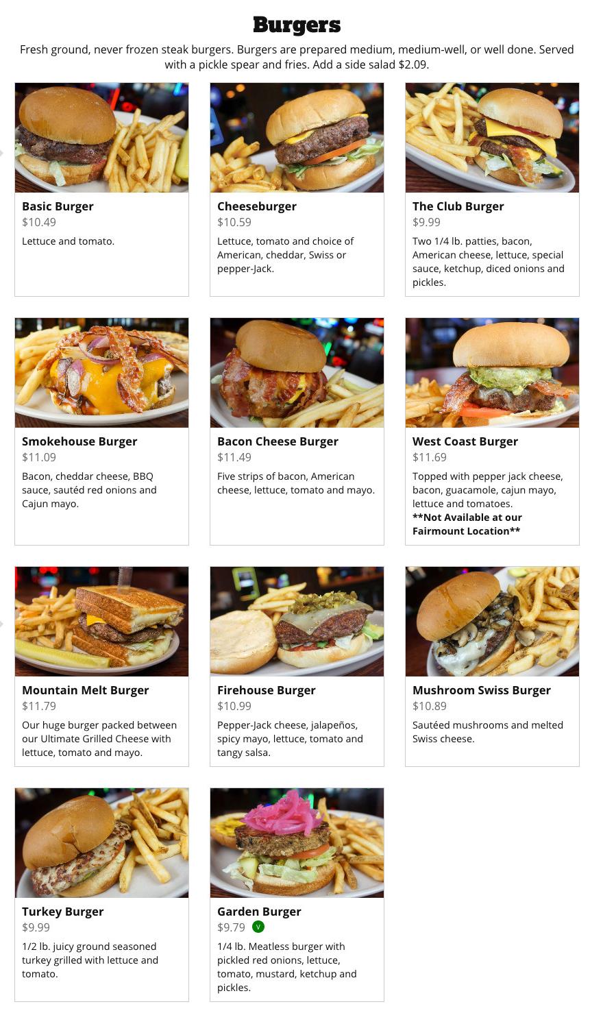 Tully's Good Times Batavia menu in Batavia, New York, USA