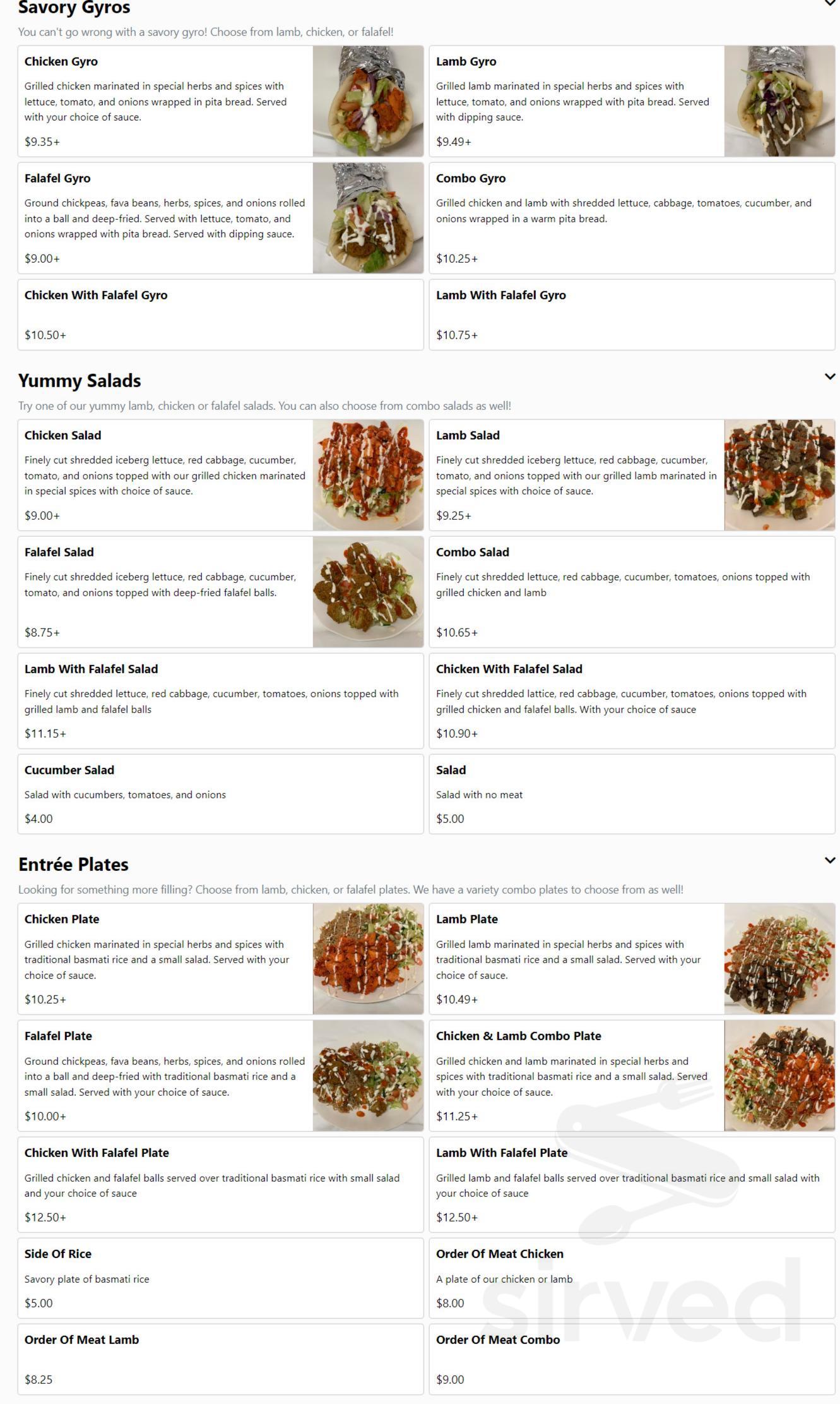 Falafel Guys menu in Yuba City, California, USA