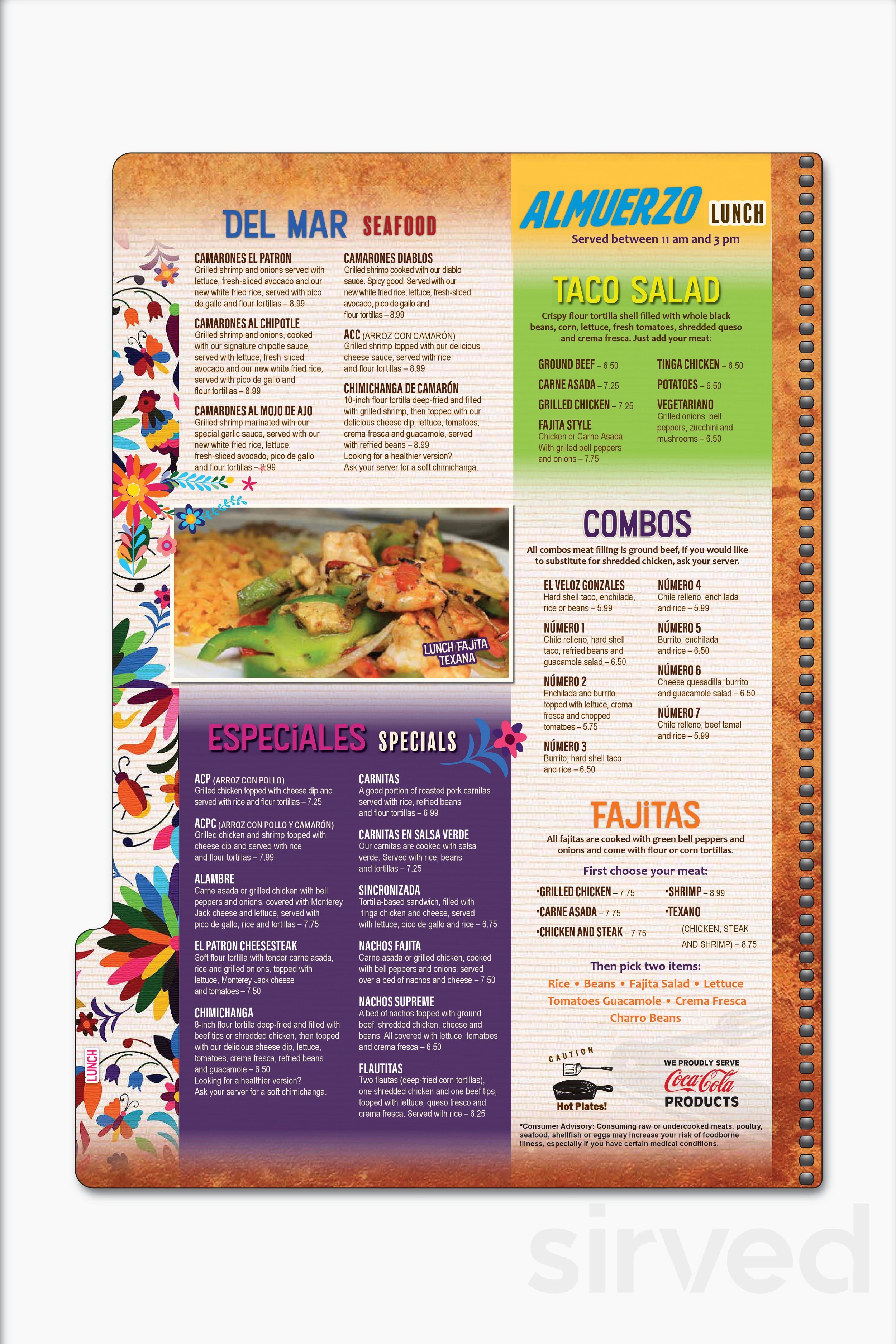 La Casa Del Patron menu in Havelock, North Carolina, USA