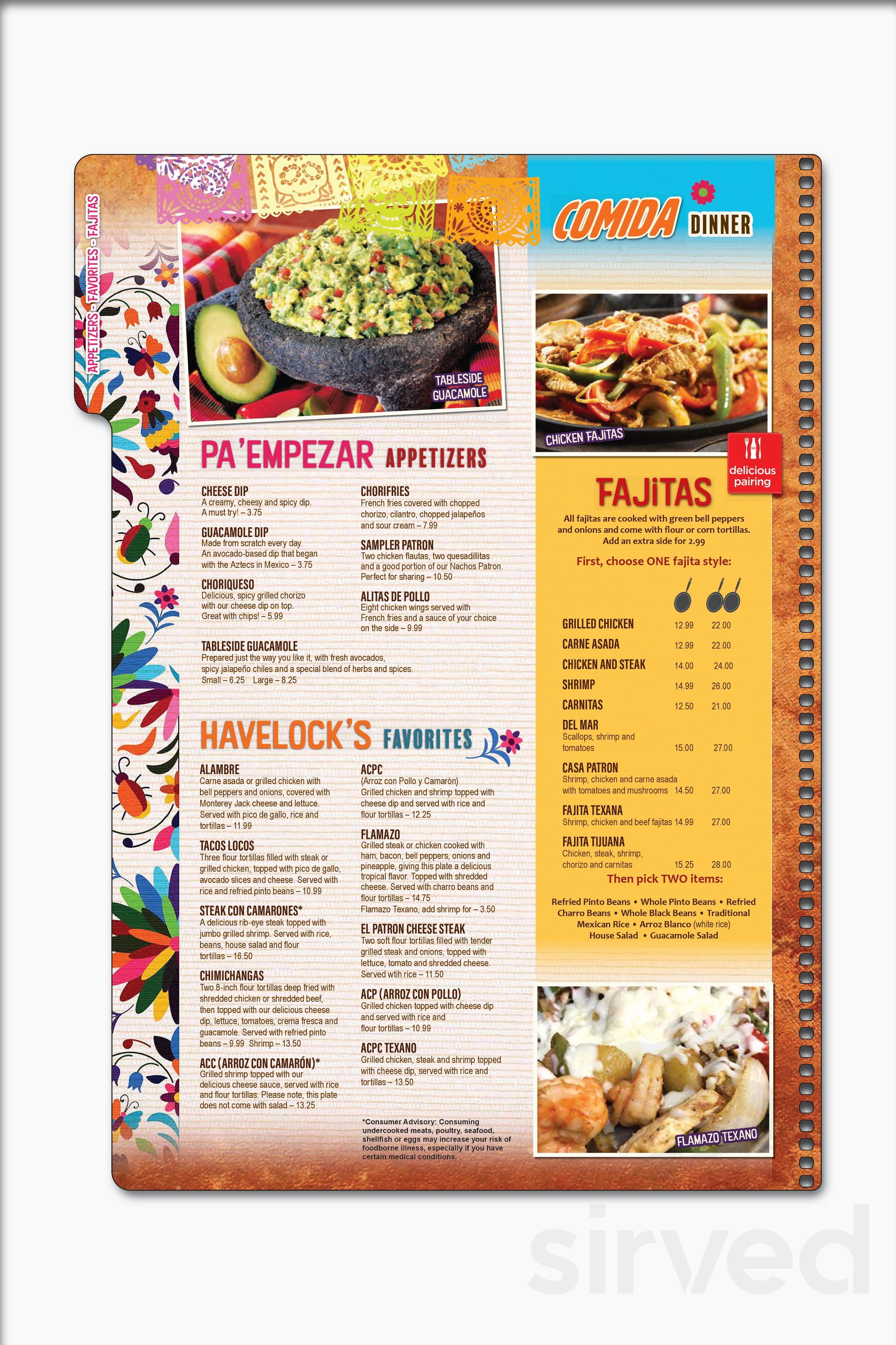 La Casa Del Patron menu in Havelock, North Carolina, USA