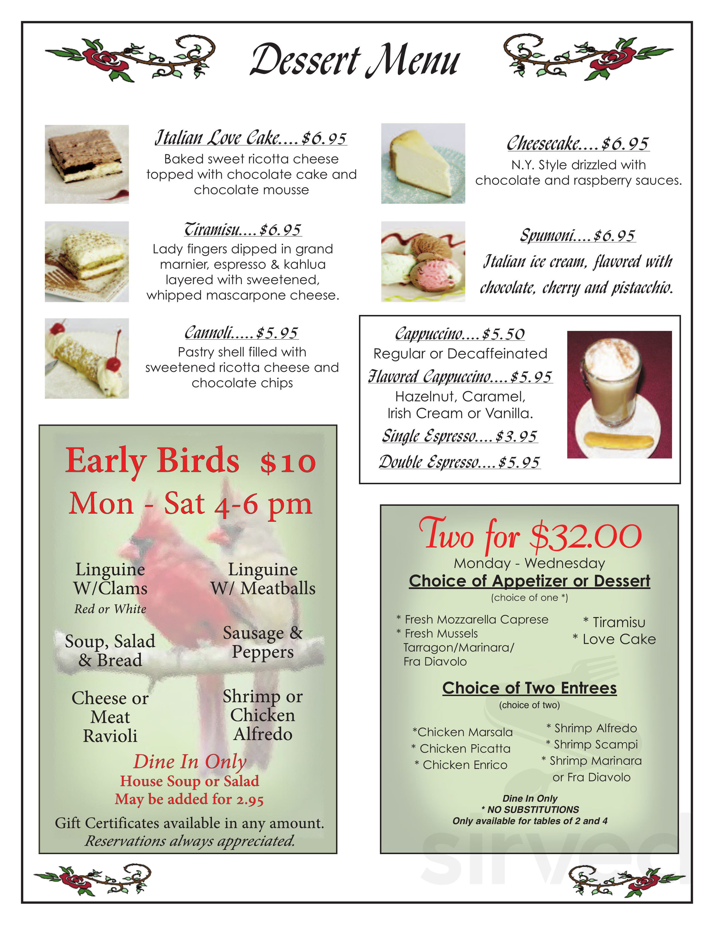 Enrico's Italian Restaurant menu in Young Harris, Georgia, USA