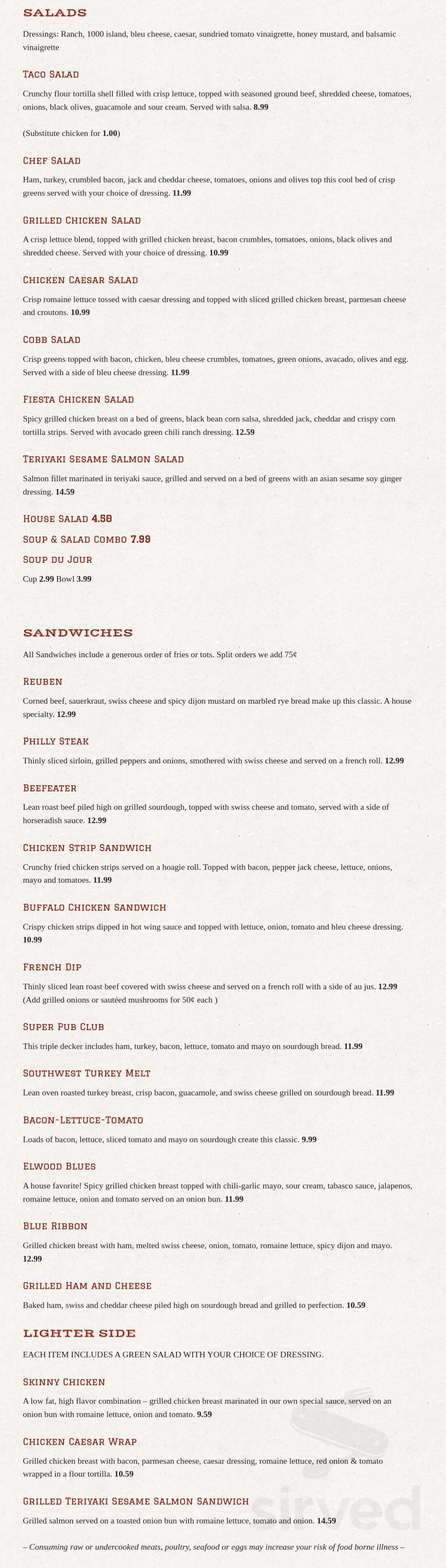 Menu - Boise ID's Hyde Park Pub & Grill | Sirved