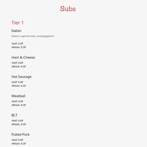 Double M's Pizza menu in Charleroi, Pennsylvania, USA