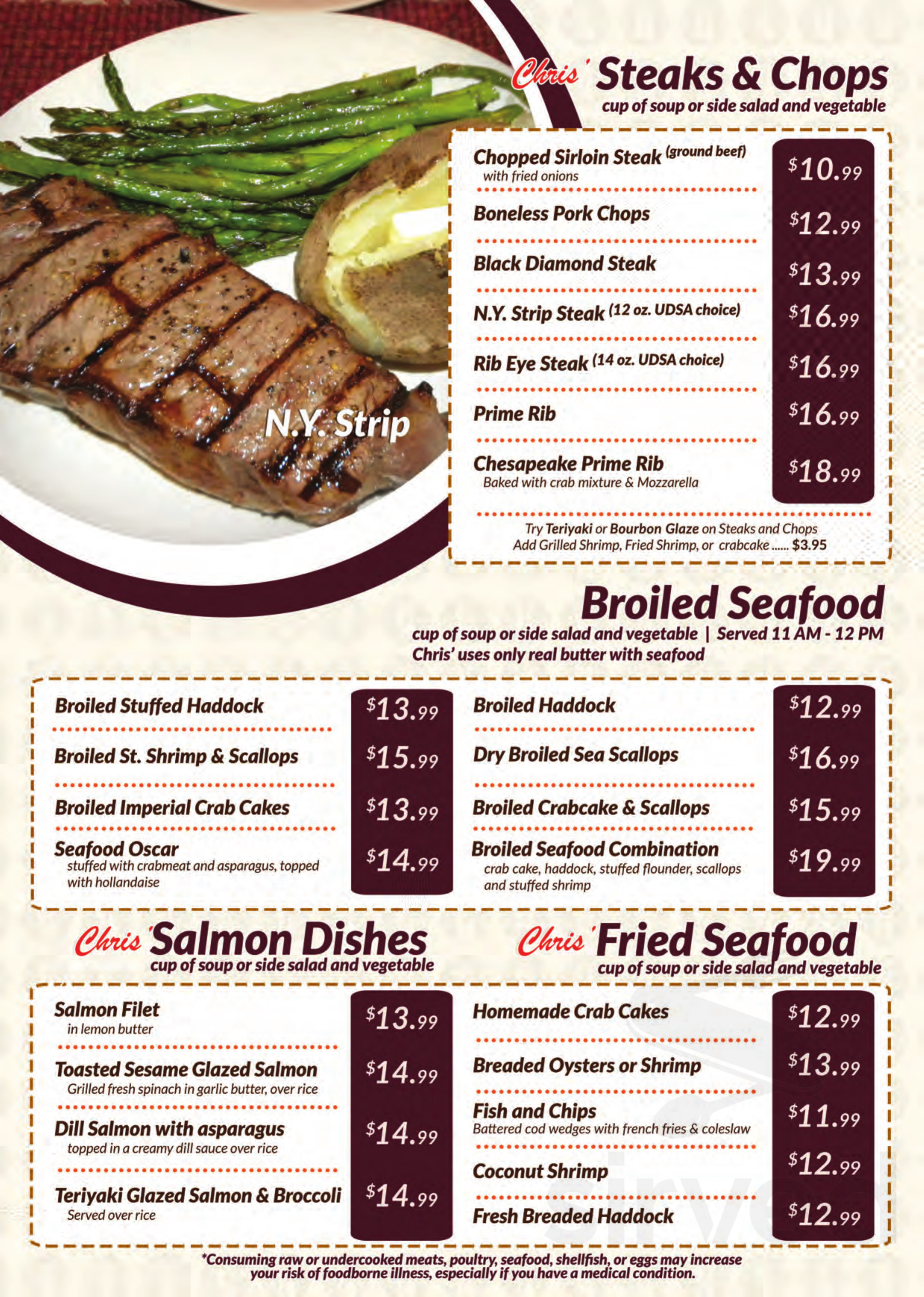Chris' Family Restaurant menu in Allentown, Pennsylvania, USA