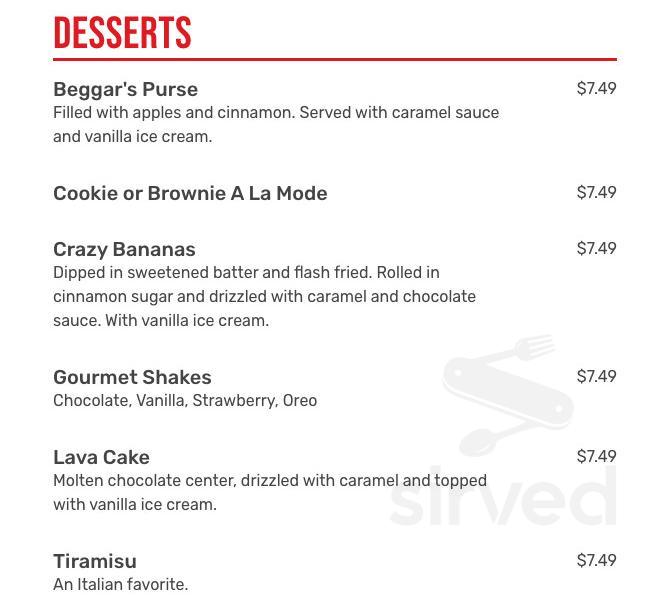 Menu - Lisle IL's Paisans Pizzeria & Bar | Sirved
