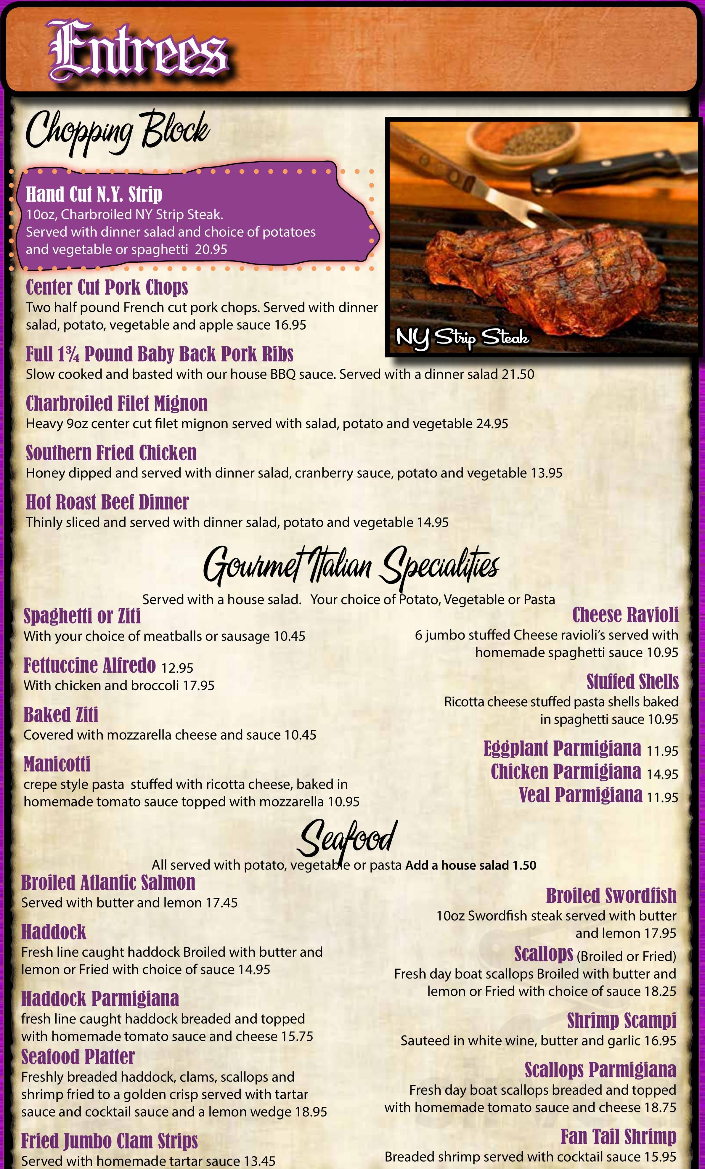 Purple Pub menu in Watervliet, New York, USA