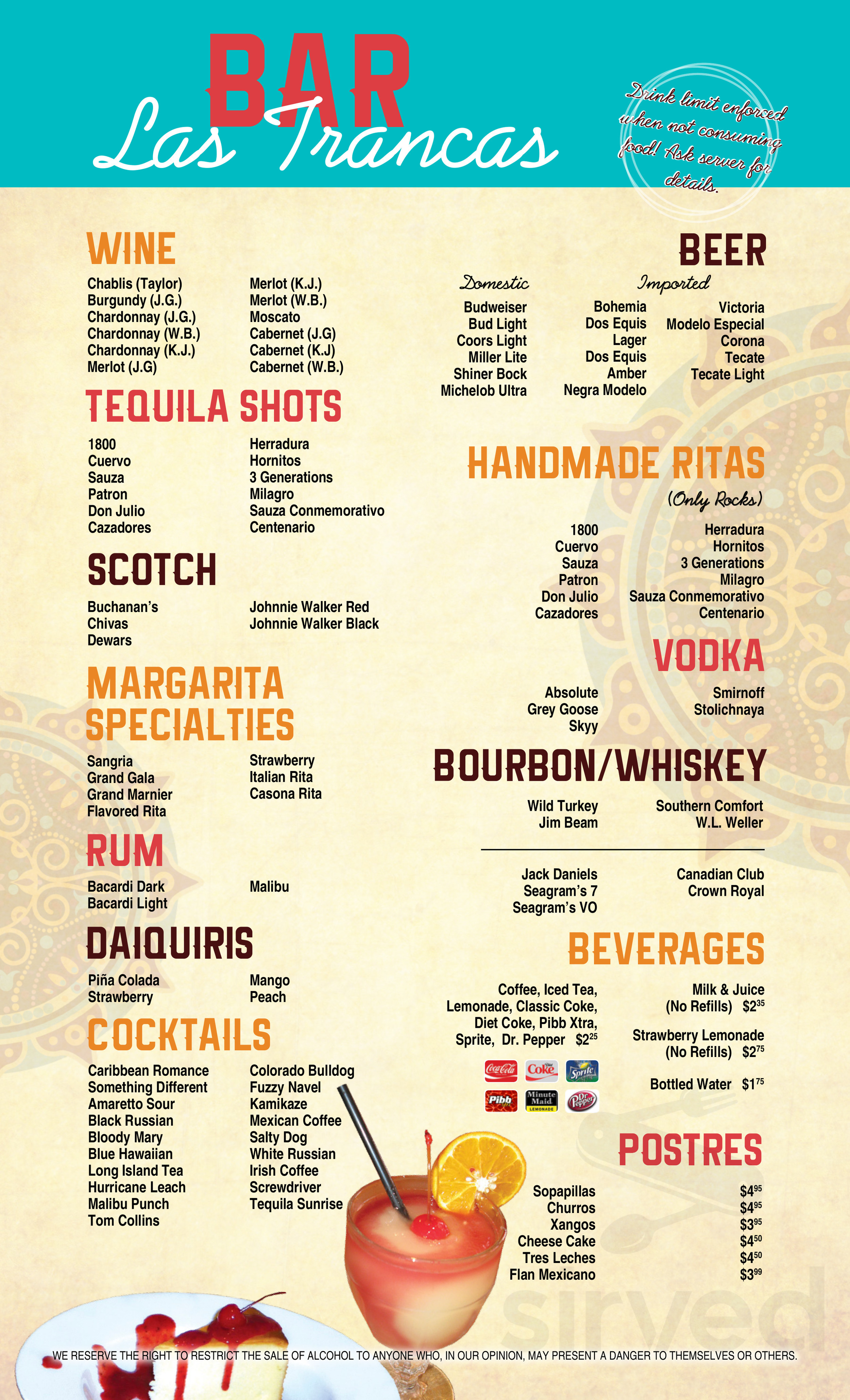 La Casona Mexican Restaurant menu in Angleton, Texas, USA