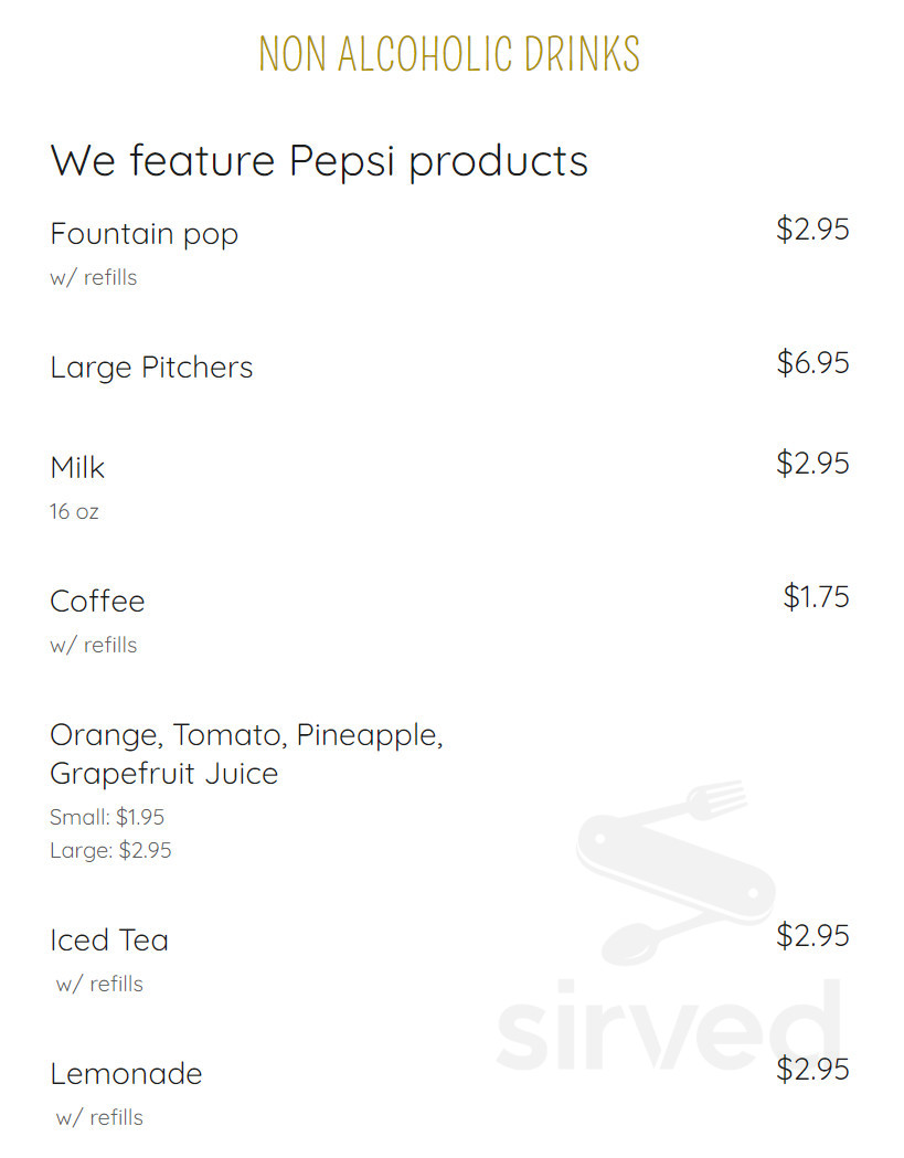 Starlite Room menu in Cedar Rapids, Iowa, USA