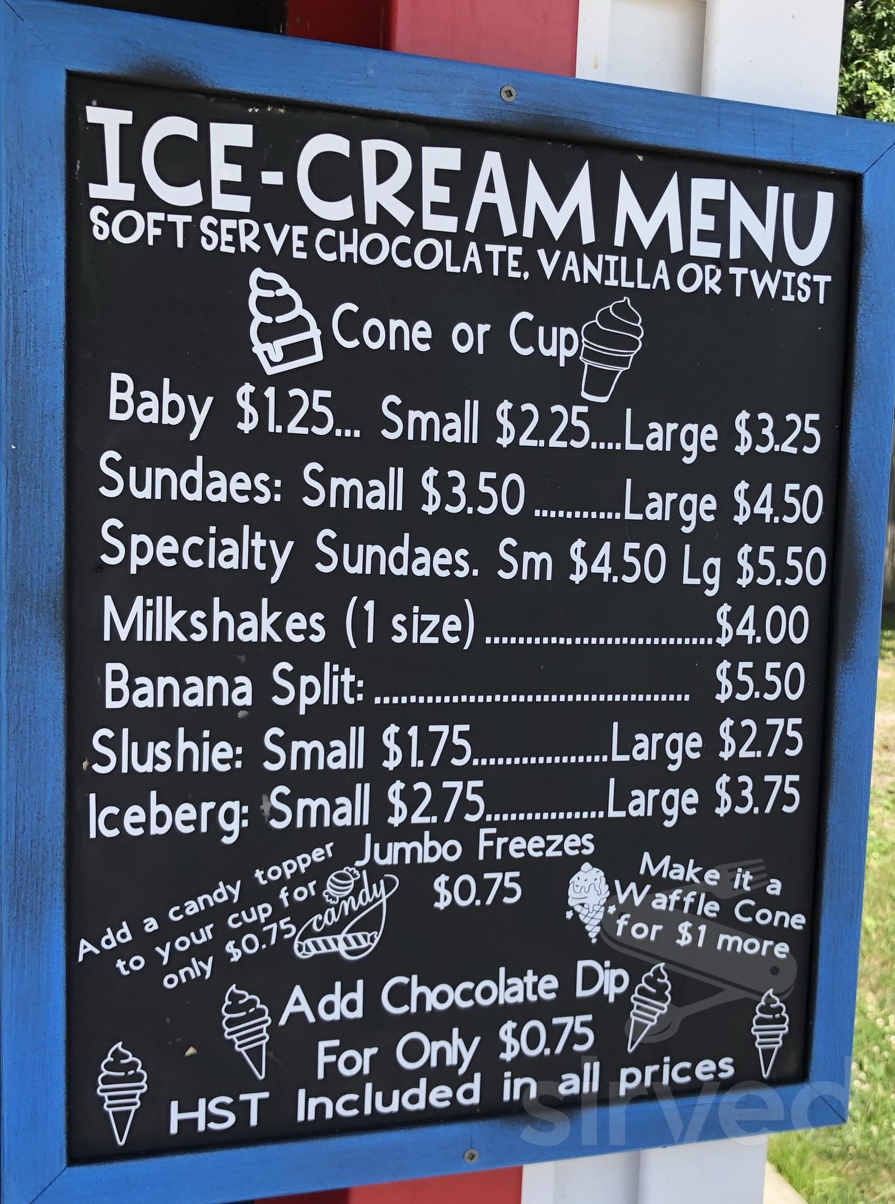 Flame and Frostbite menus in Merlin, Ontario, Canada