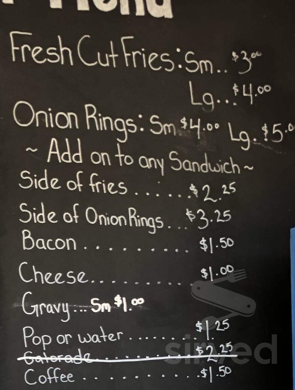 Flame and Frostbite menus in Merlin, Ontario, Canada