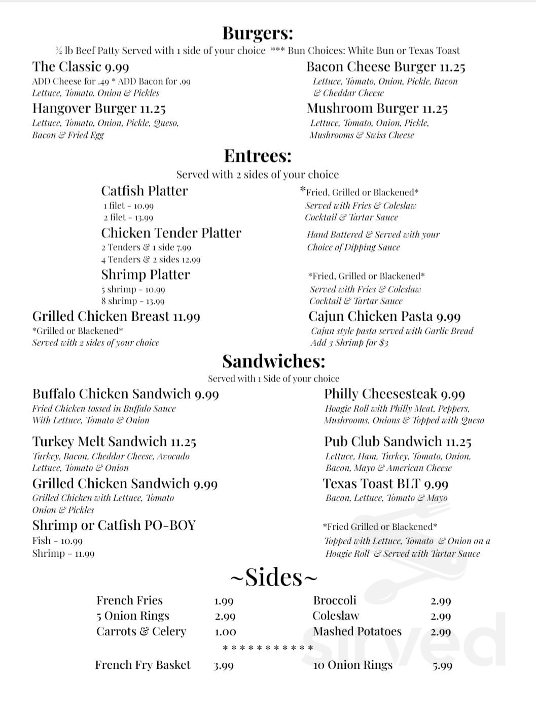 The Thirsty Texan menus in Houston, Texas, United States