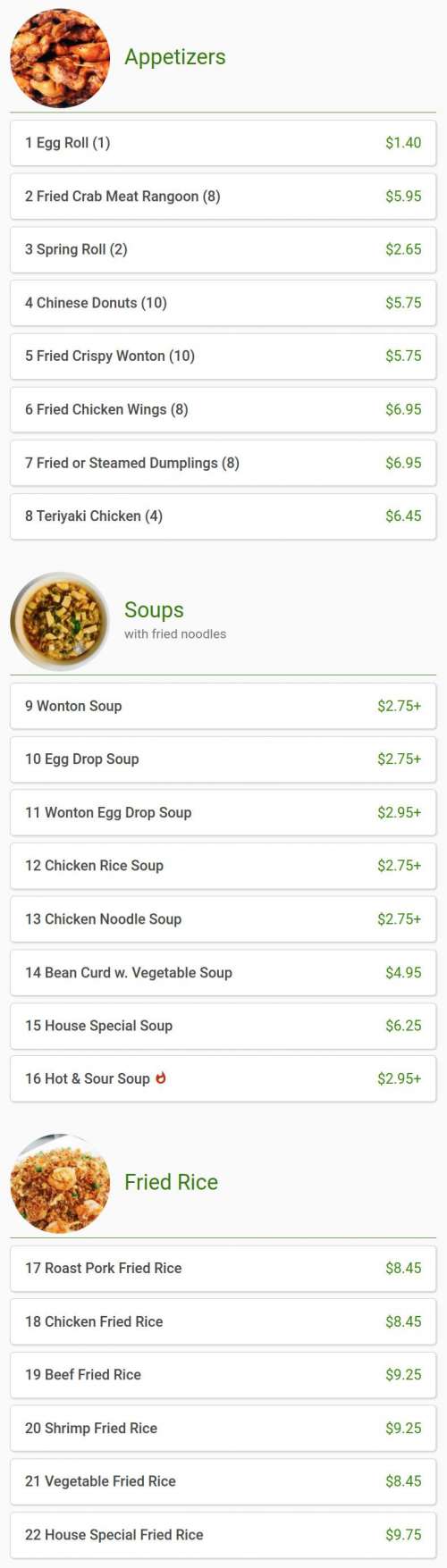 Super China Buffet menu in Spring Hill, Tennessee, USA