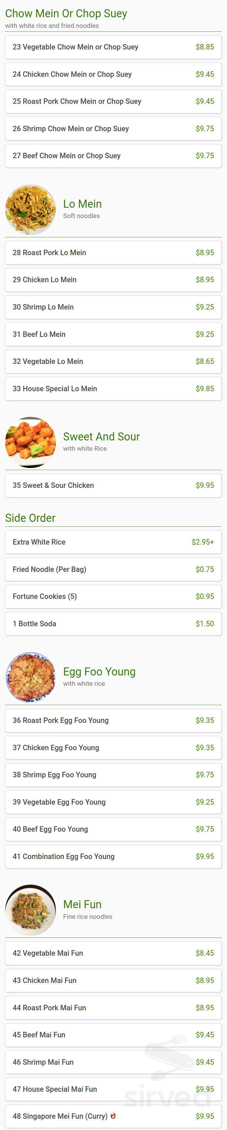 Super China Buffet menu in Spring Hill, Tennessee, USA