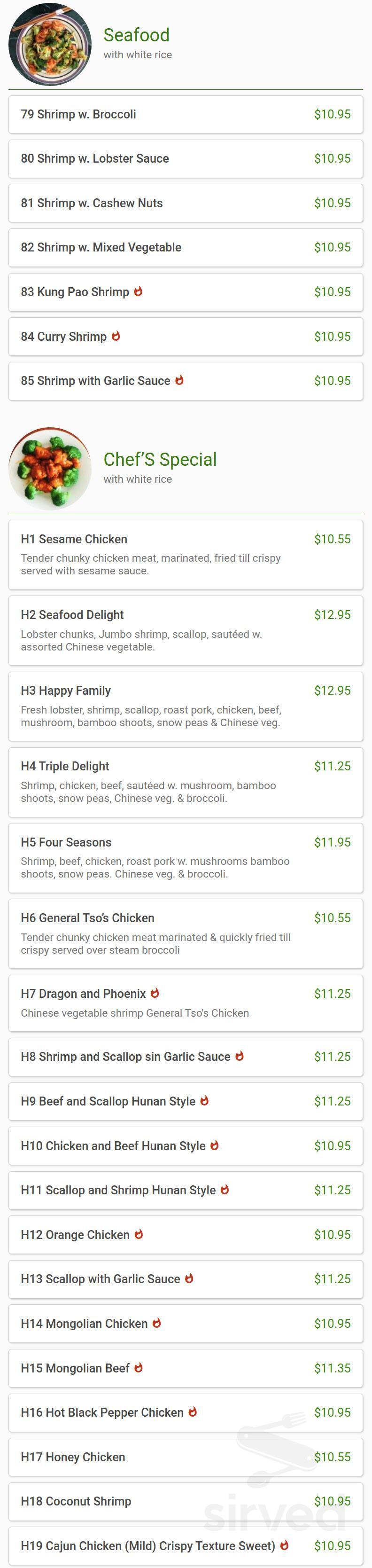 Super China Buffet menu in Spring Hill, Tennessee, USA