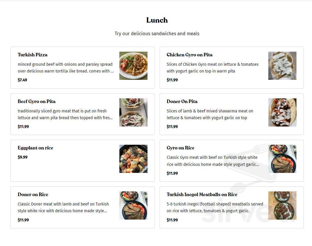 Menu for Borek G Cafe & Market in Falls Church, Virginia, United States