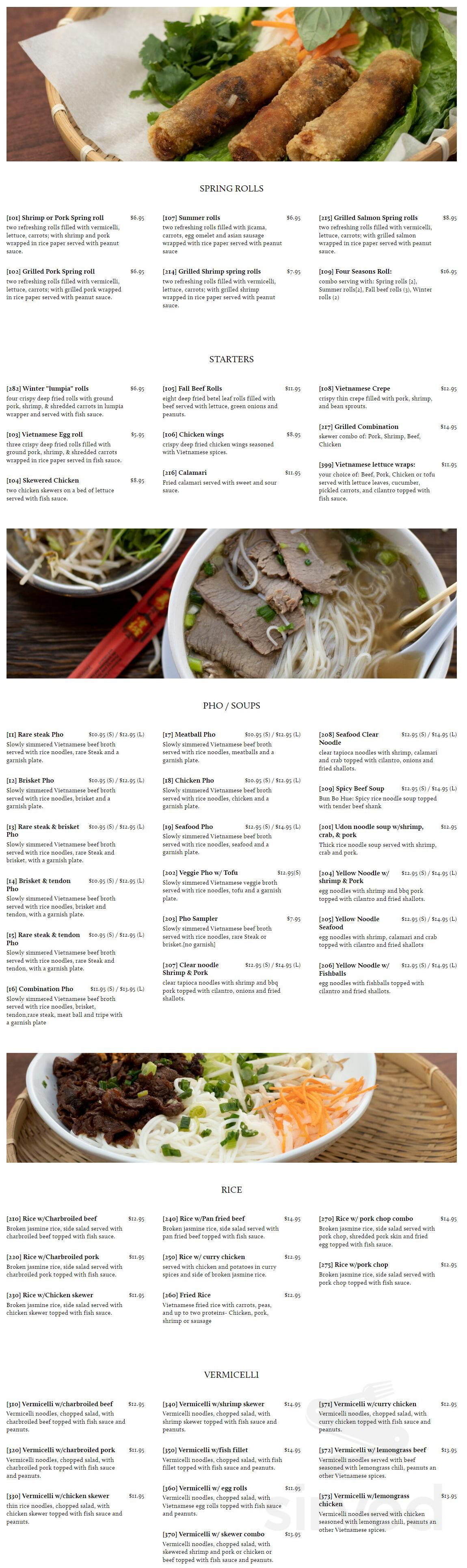 Pho Tre Bien Bistro menu in El Paso, Texas, USA