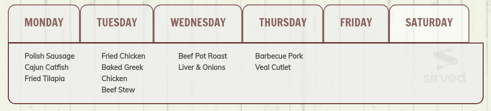 Niki's West menu in Birmingham, Alabama, USA