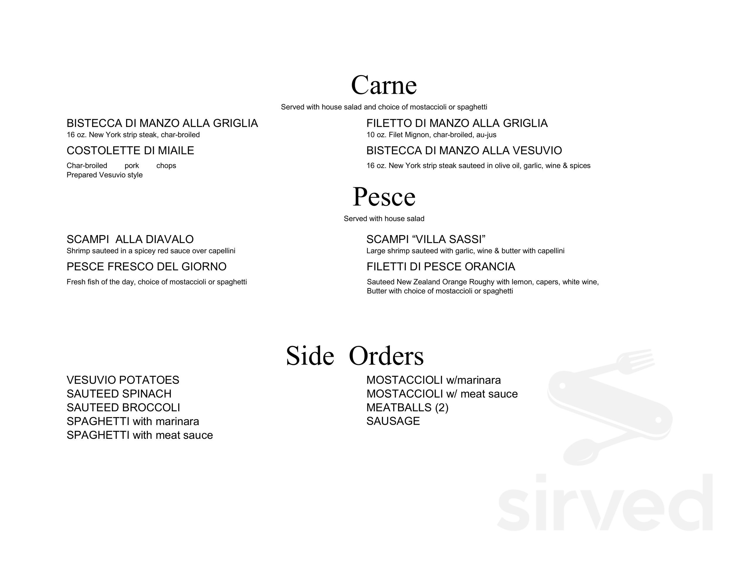 La Dolce Vita per tutti menu in Plainfield, Illinois, USA