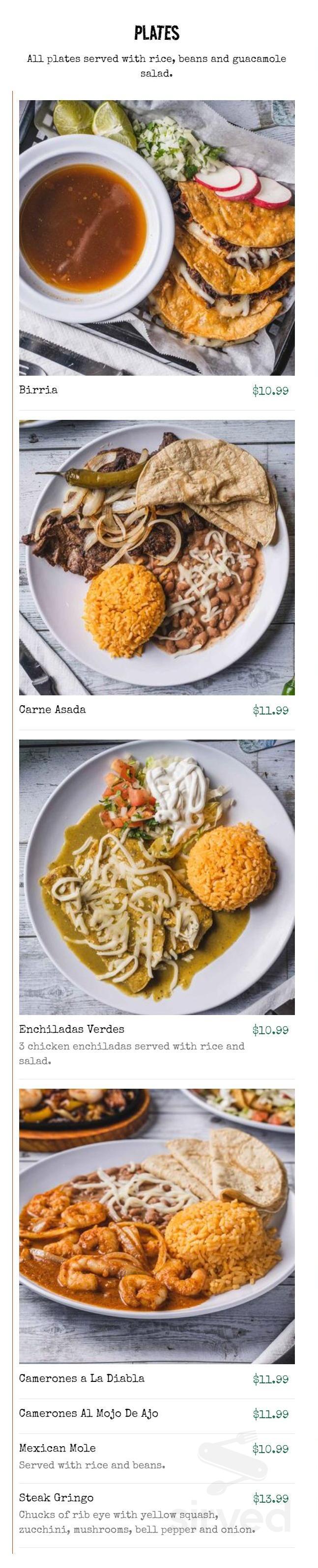 Tiki Taco menu in Summerville, South Carolina, USA