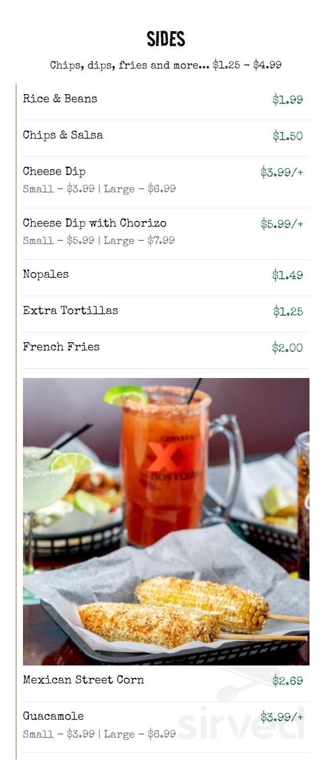 Tiki Taco menu in Summerville, South Carolina, USA