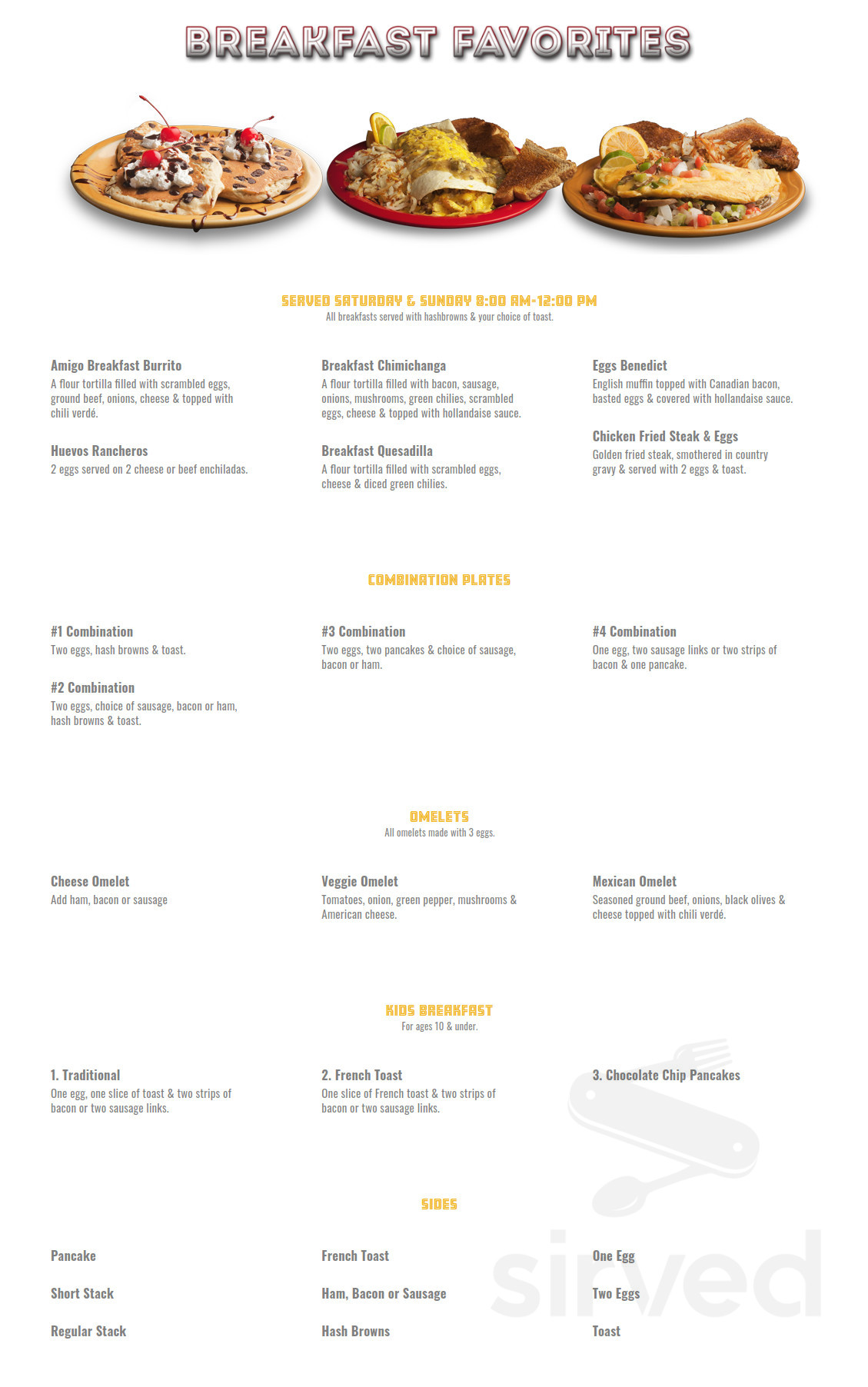 Amigo Lounge Taco Treat menu in Great Falls, Montana, USA