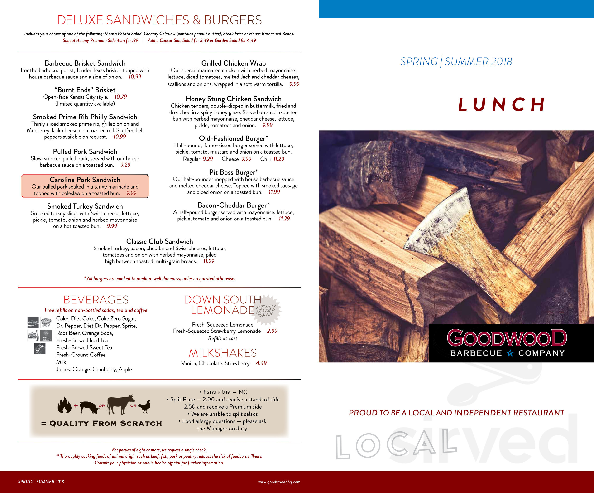 Goodwood Barbecue Co menu in Ogden, Utah, USA