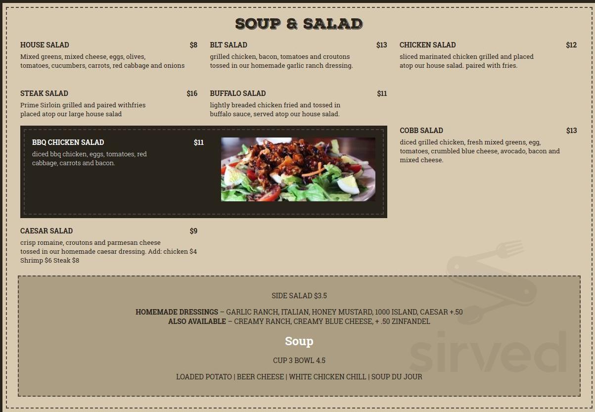 Barry Dyngles menu in Youngstown, Ohio, USA