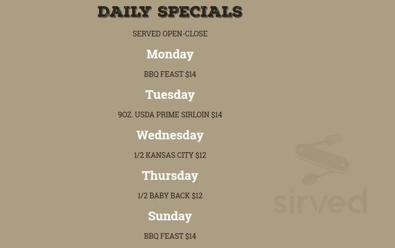 Barry Dyngles menu in Youngstown, Ohio, USA