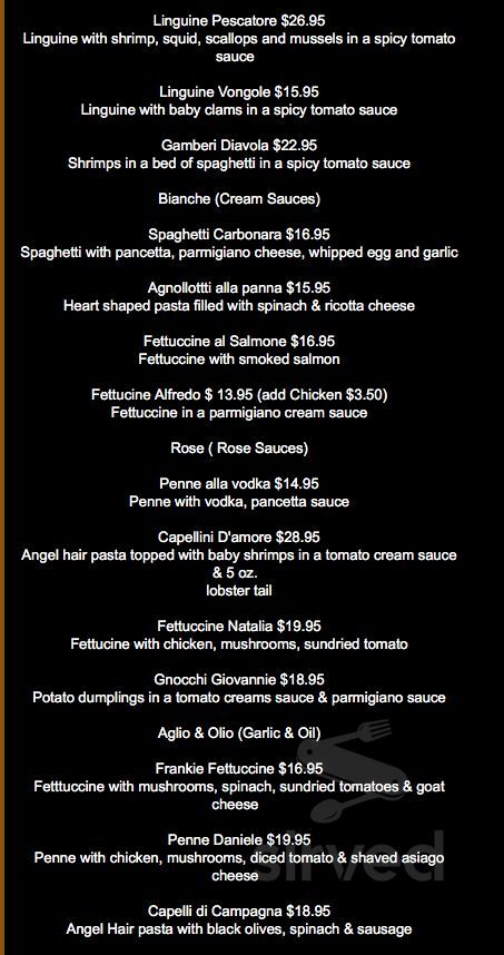 Villa Risi menu in Newmarket, Ontario, Canada