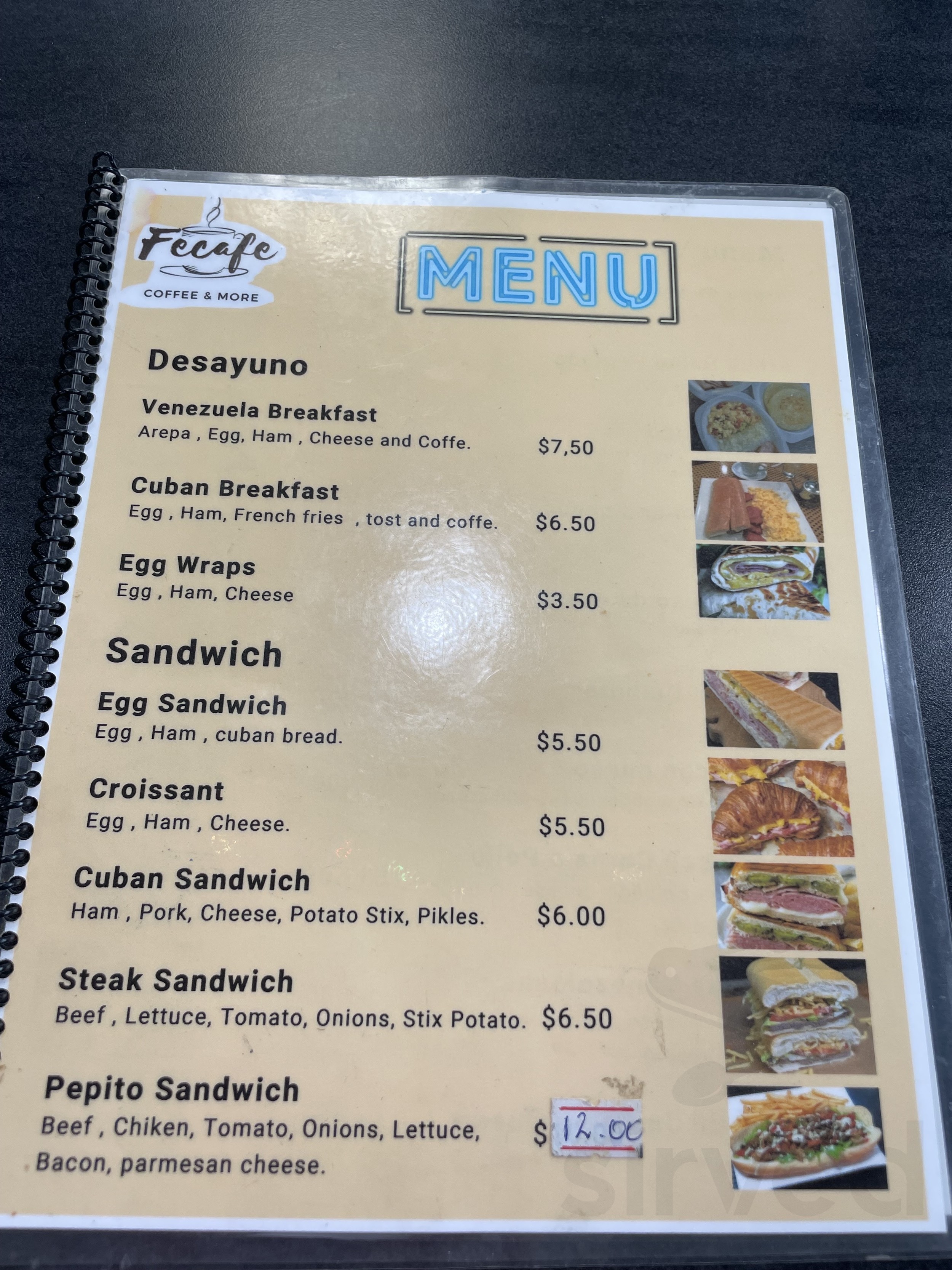 Fecafe - Restaurante Venezolano , cafeteria y mas. menu in Homestead ...