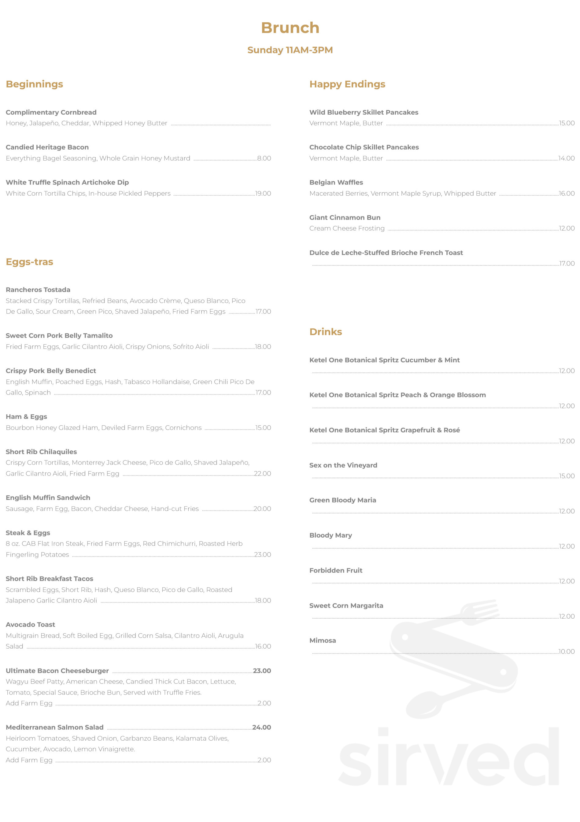 Menu - Miami FL's Chef Adrianne's Vineyard Restaurant & Bar | Sirved