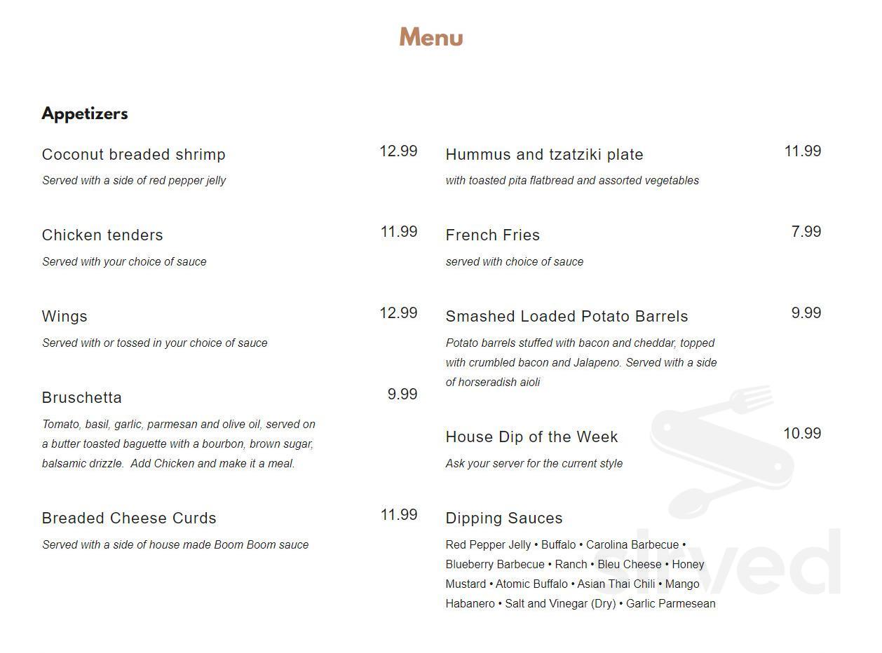 Five Ponds Public House menu in Waterboro, Maine, USA