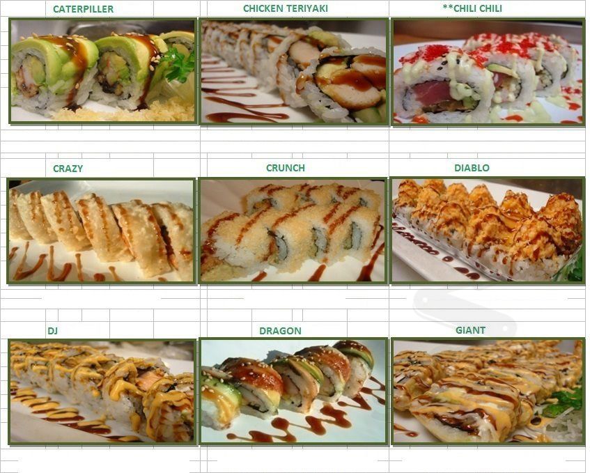 Sushi Ya menu in East Lansing, Michigan, USA