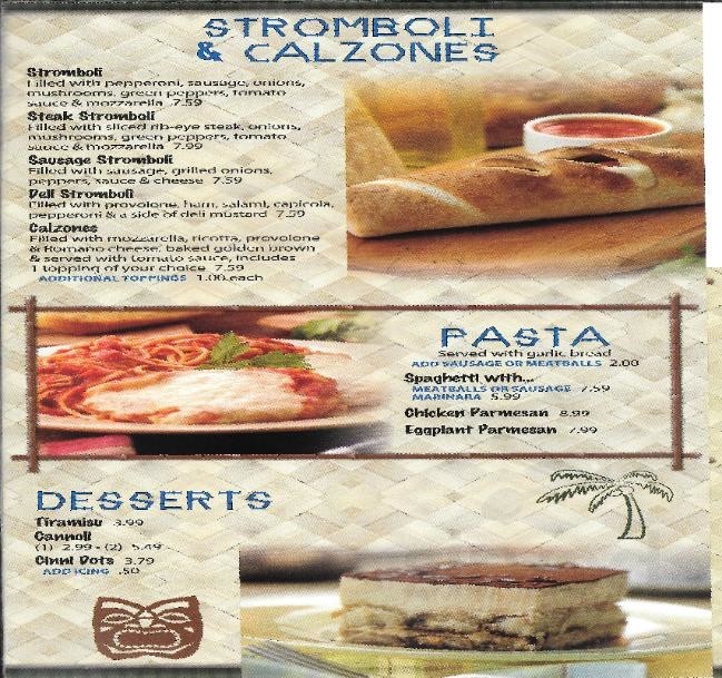Beach Pizza Plus menu in Redington Shores, Florida, USA