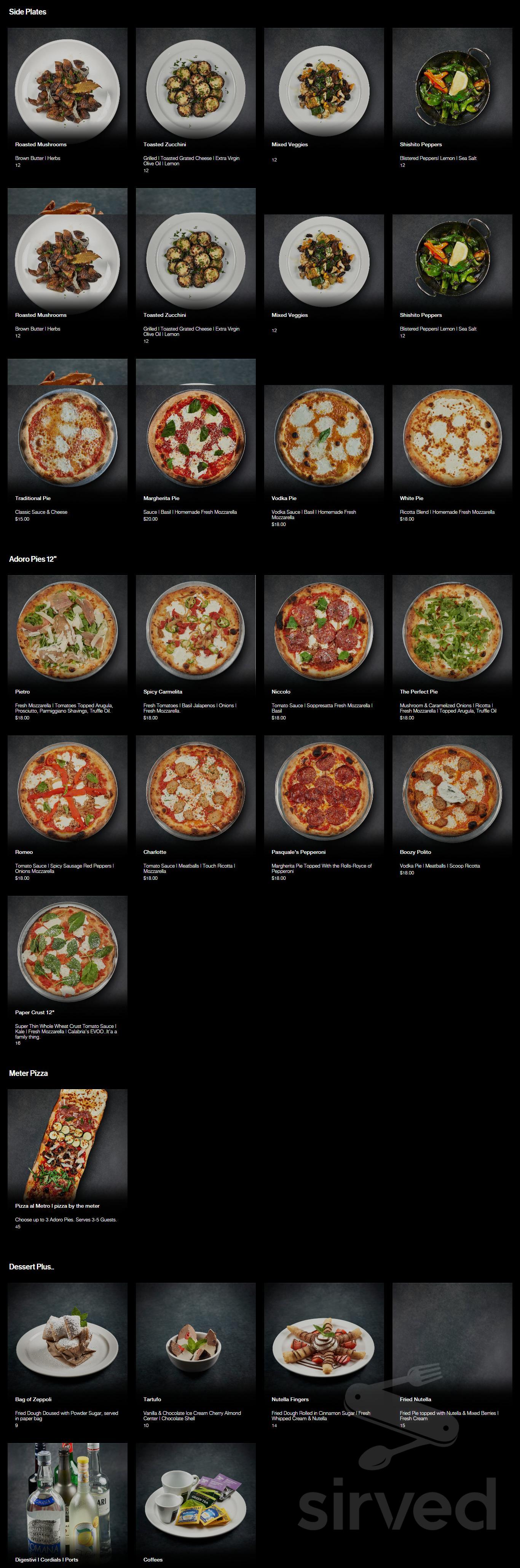 Menu - New York NY's Adoro Lei | Sirved