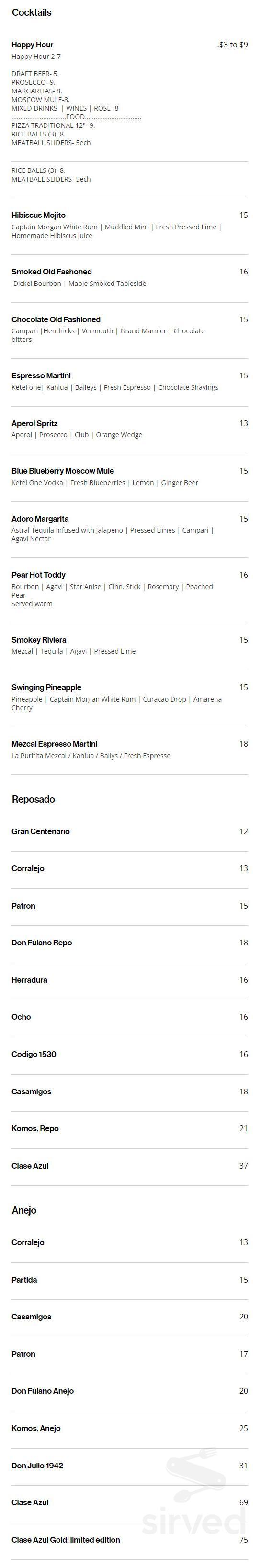 Menu - New York NY's Adoro Lei | Sirved