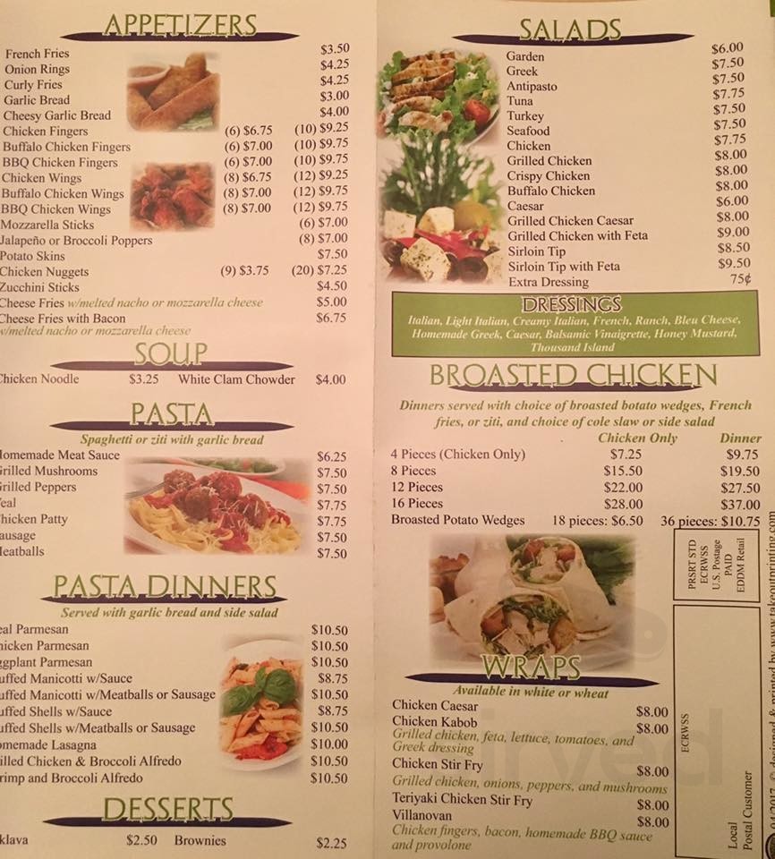 Woonsocket Palace Pizza menu in Woonsocket, Rhode Island, USA