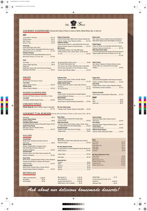 Mr.Geez menu in Lyndhurst, New Jersey, USA