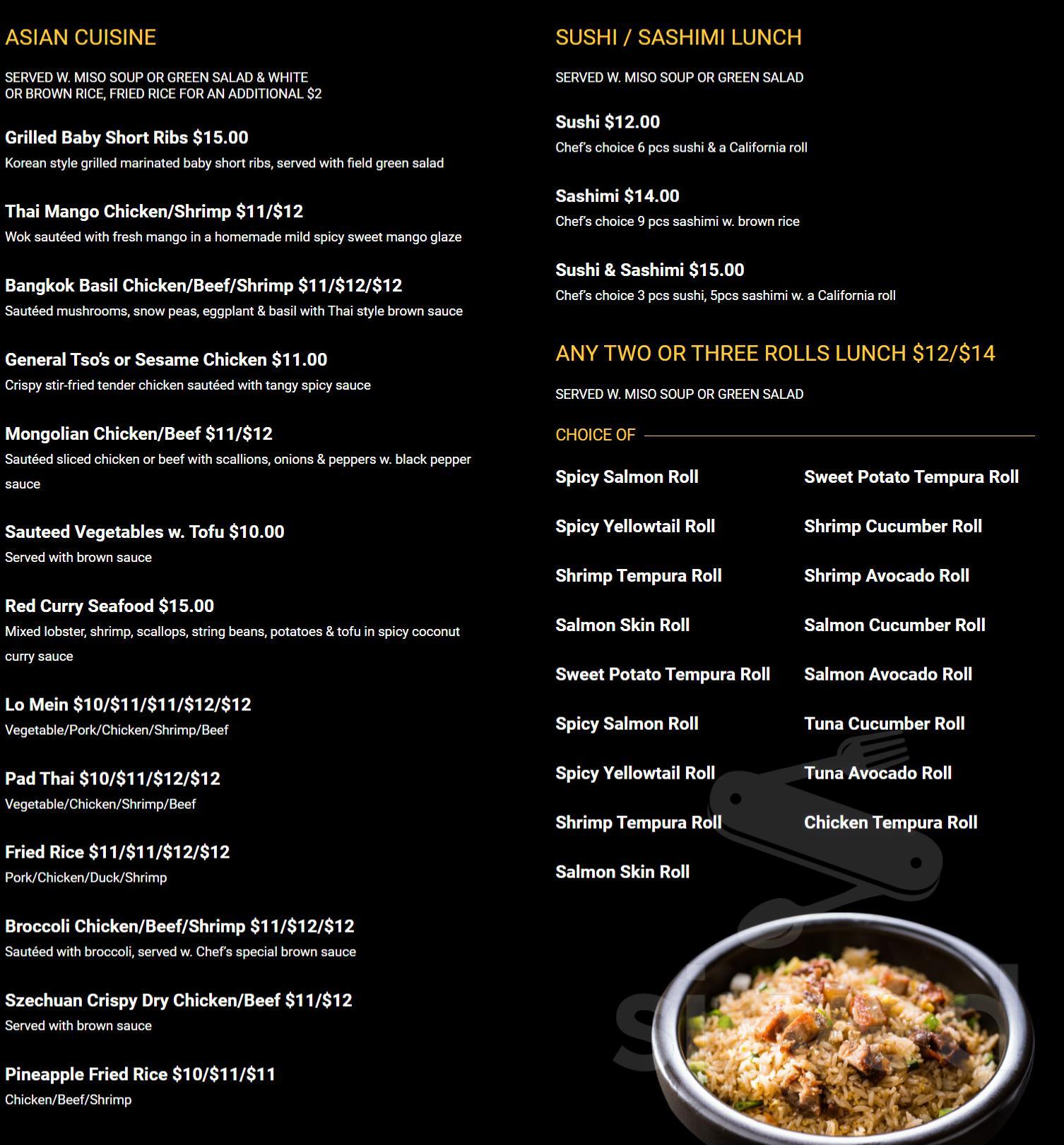 Menu - Farmingdale NY's TOA Asian Fusion (Huntington Village) | Sirved