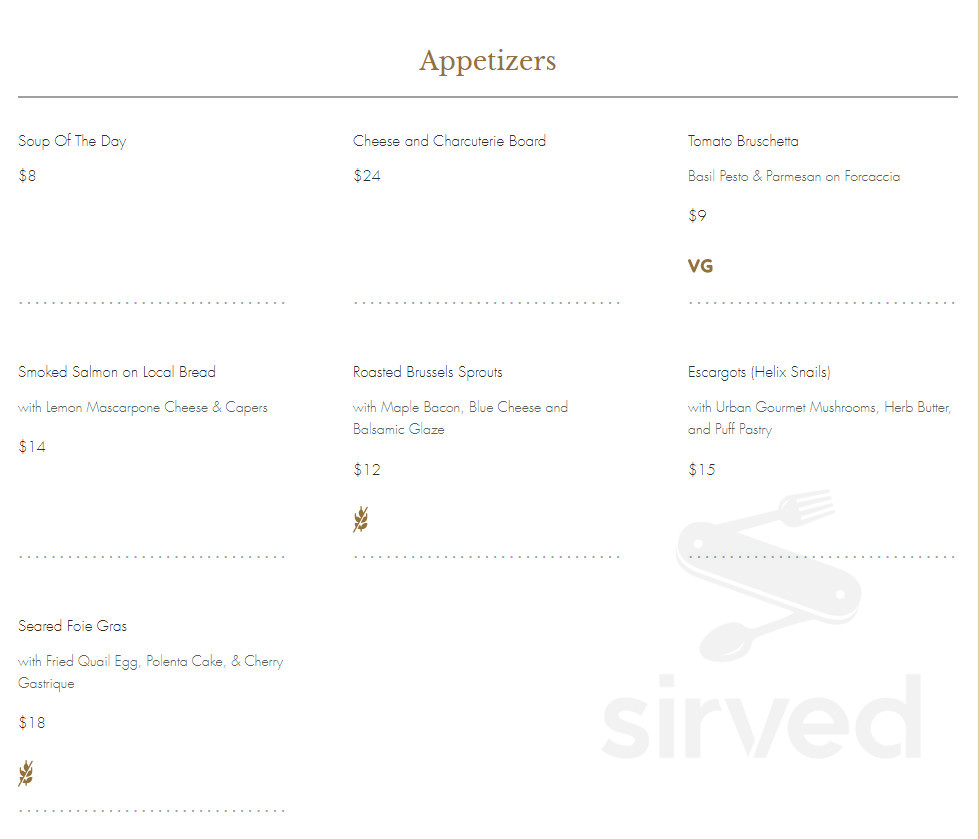 Santé menu in Matthews, North Carolina, USA