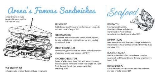Menu for Arena's Five Points in Lewes, DE | Sirved