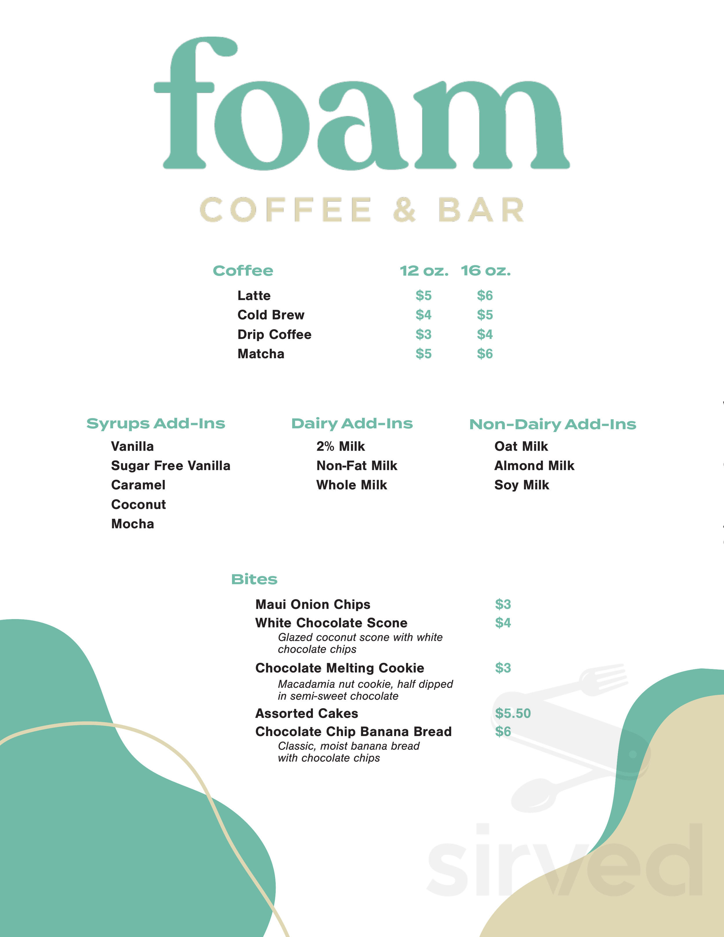 Menu for The LineUp at Wai Kai in Ewa Beach, HI | Sirved