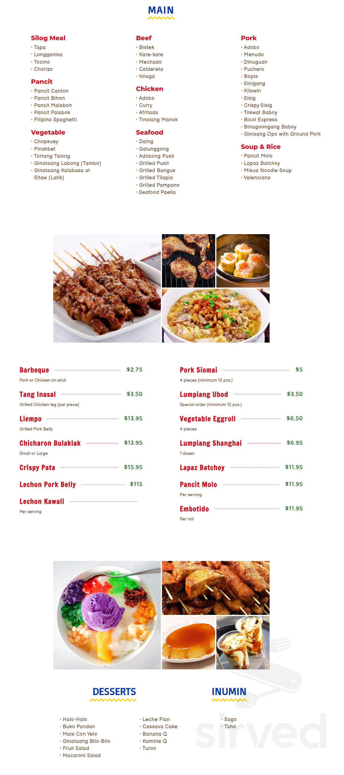 Pinoy Market & Cafe menu in Manassas, Virginia, USA