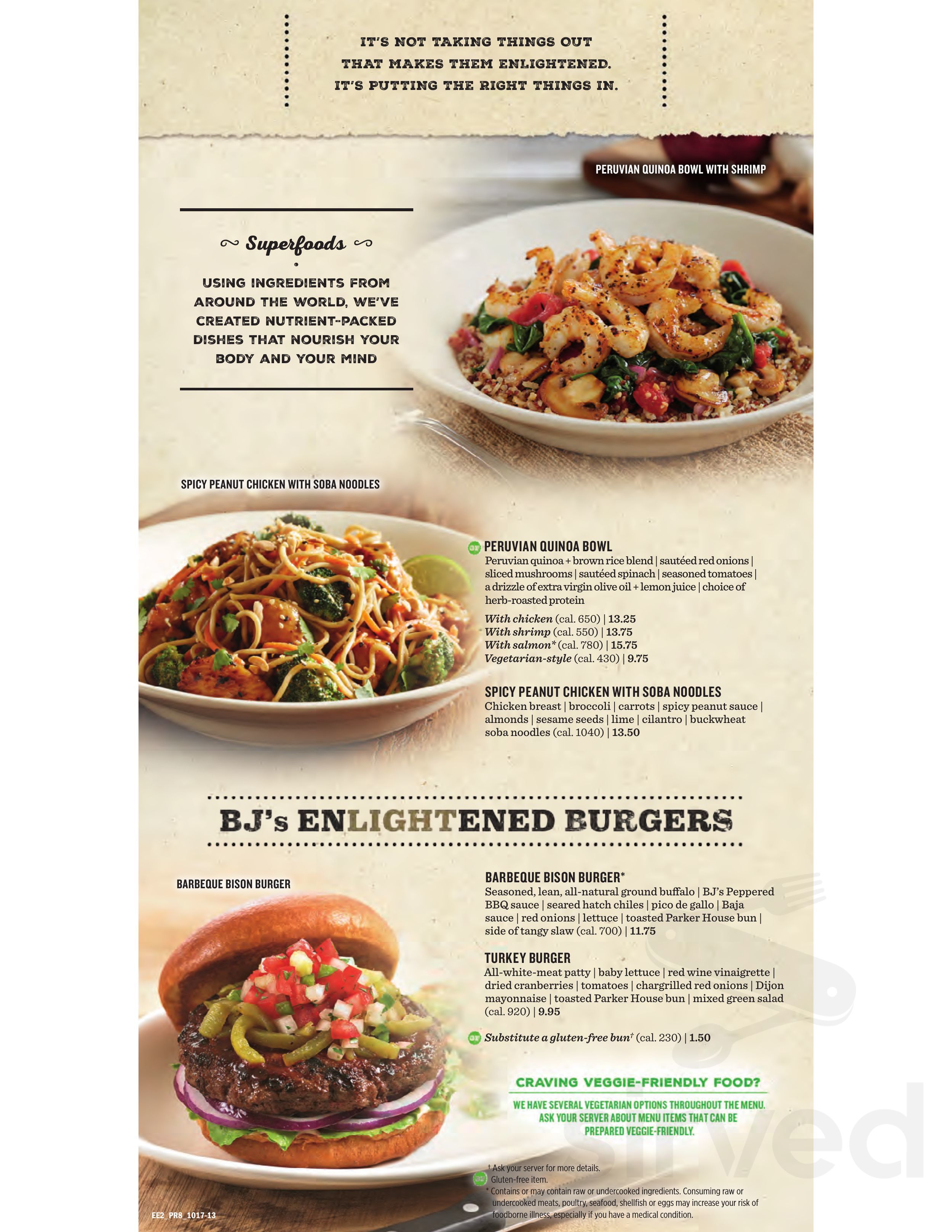 BJ s Restaurant Brewhouse Menu In Concord North Carolina USA