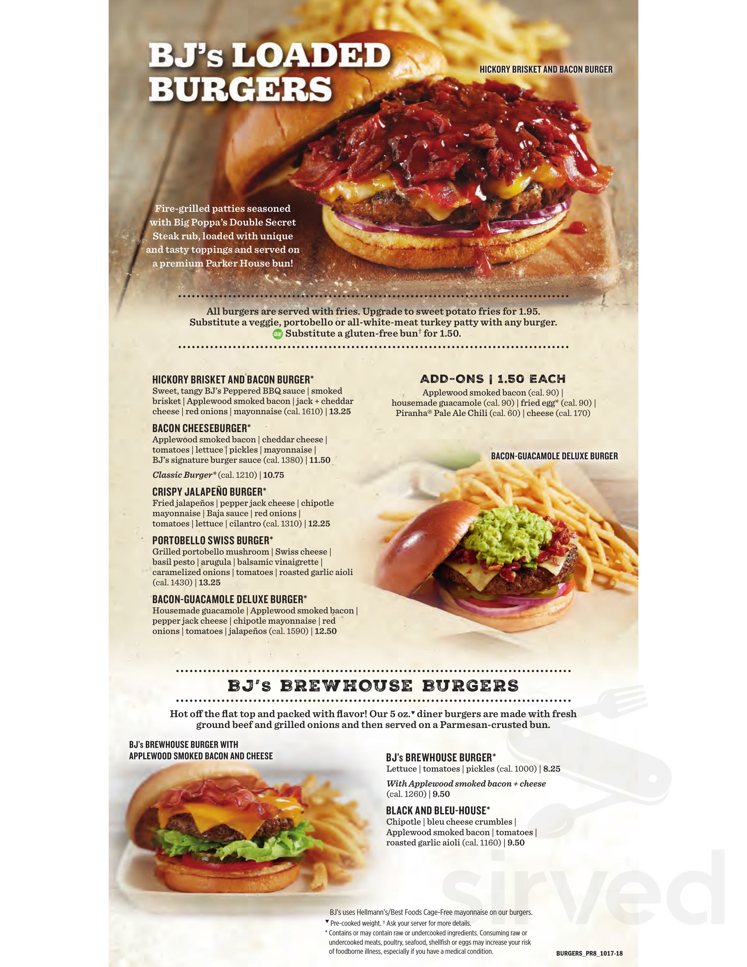BJ s Restaurant Brewhouse Menu In Concord North Carolina USA