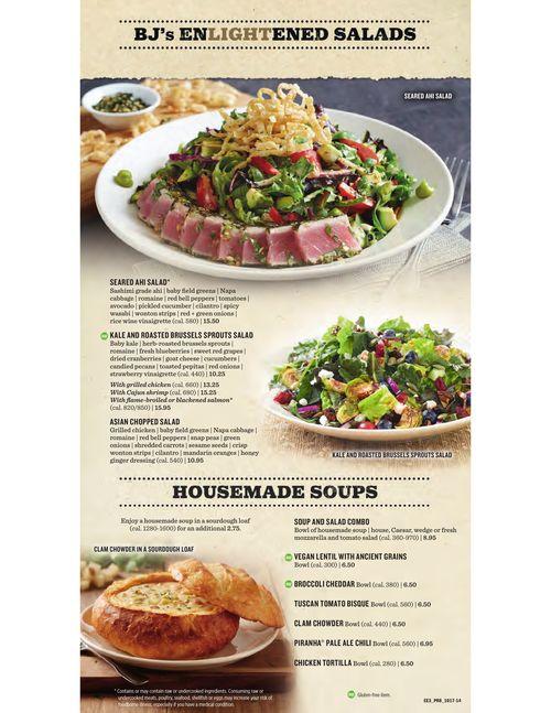 BJ's Restaurant & Brewhouse menu in Pittsburgh, Pennsylvania, USA