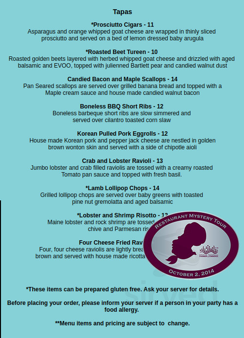 Keon's menu in Haverhill, Massachusetts, USA