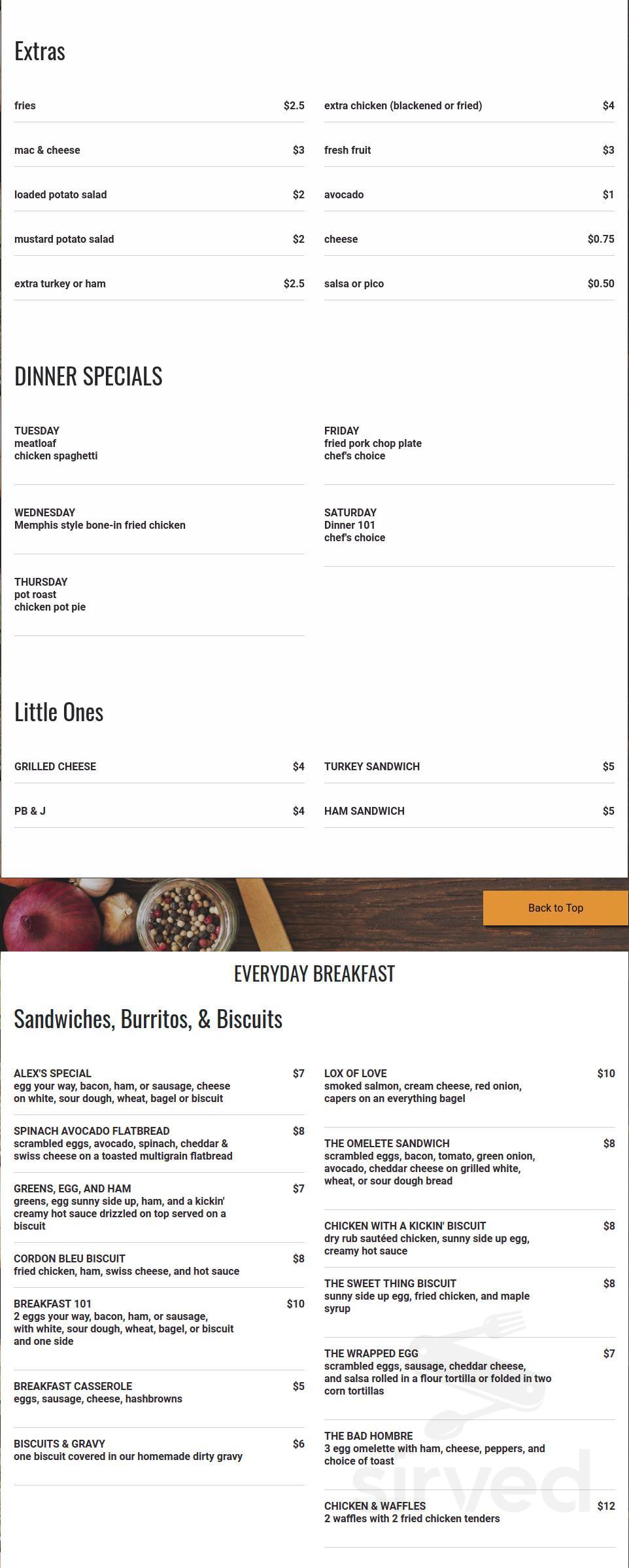 Southern Food Company menu in Fayetteville, Arkansas, USA